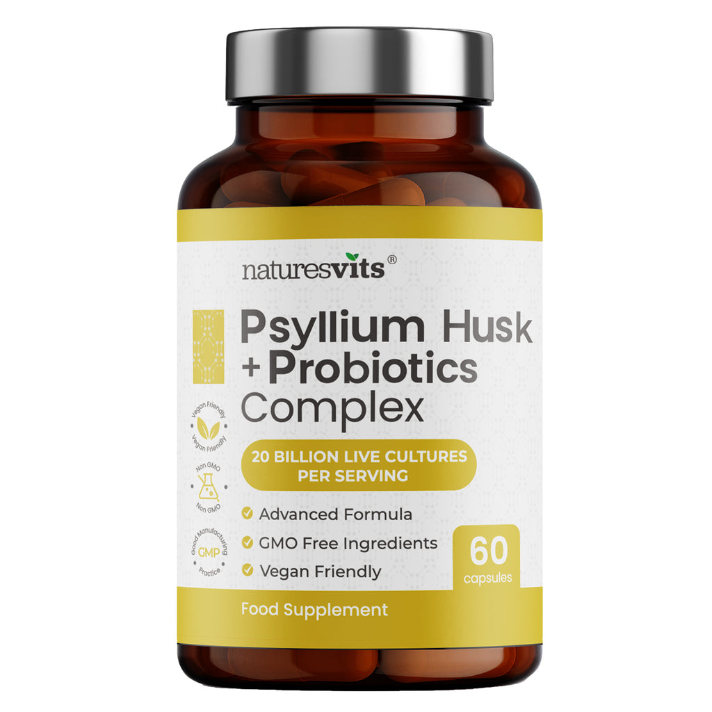 Psyllium Husk Fiber 4000mg | 20 Billion CFU Probiotics for Gut Health